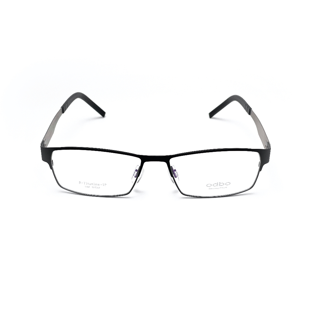 【全新特價】odbo 鈦金屬光學眼鏡鏡框 1187 C13 消光黑銀色 輕量化無螺絲設計 | 蝦皮購物