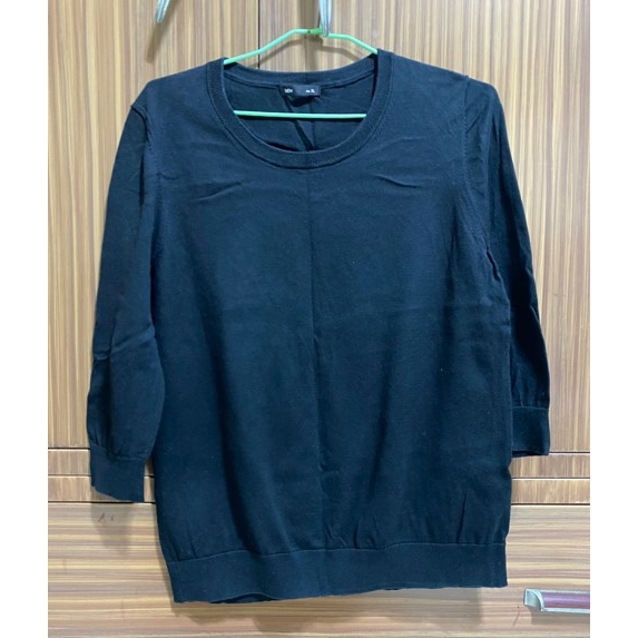 二手 Lativ 七分袖 黑色 針織 XL (秋冬款 較厚) 加購價 50. | 蝦皮購物