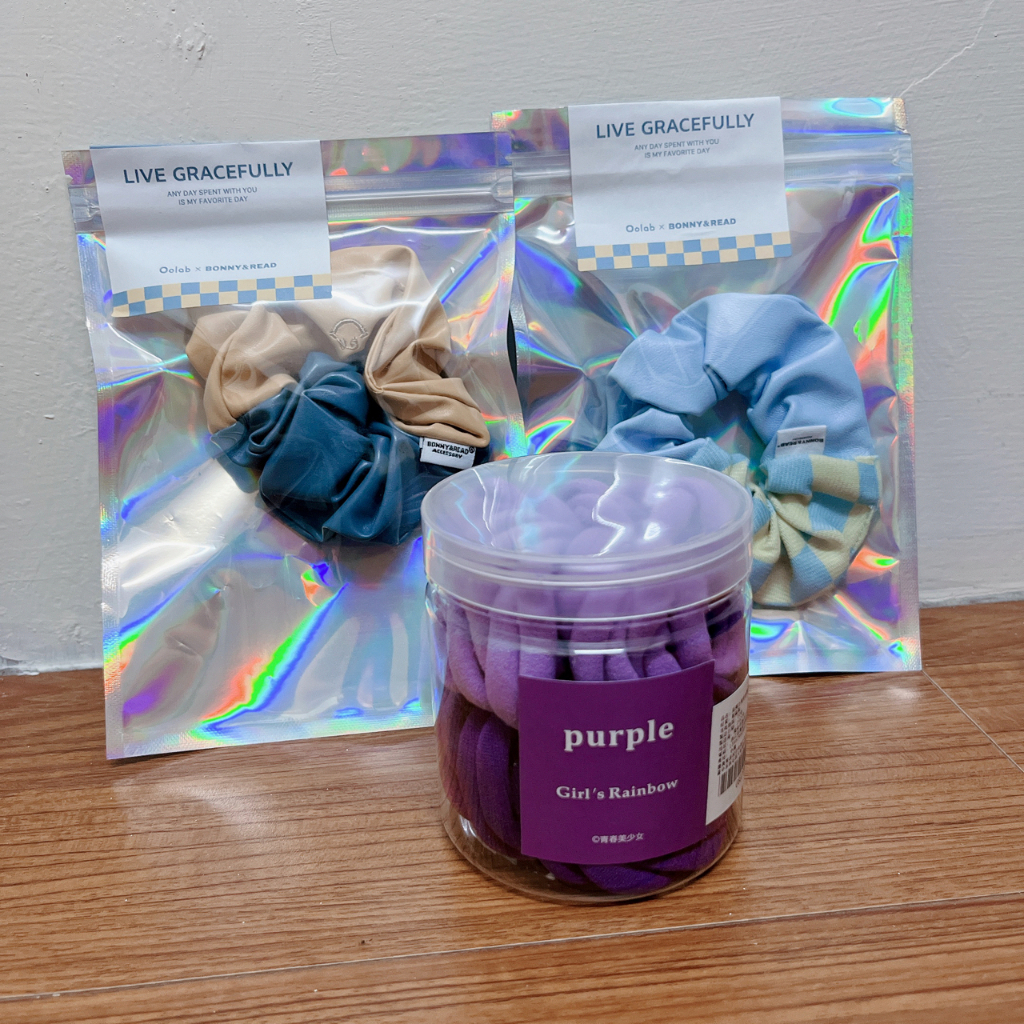 Oolab X BONNY&READ 聯名限定 & Purple Girl's Rainbow 高彈力髮圈 | 蝦皮購物