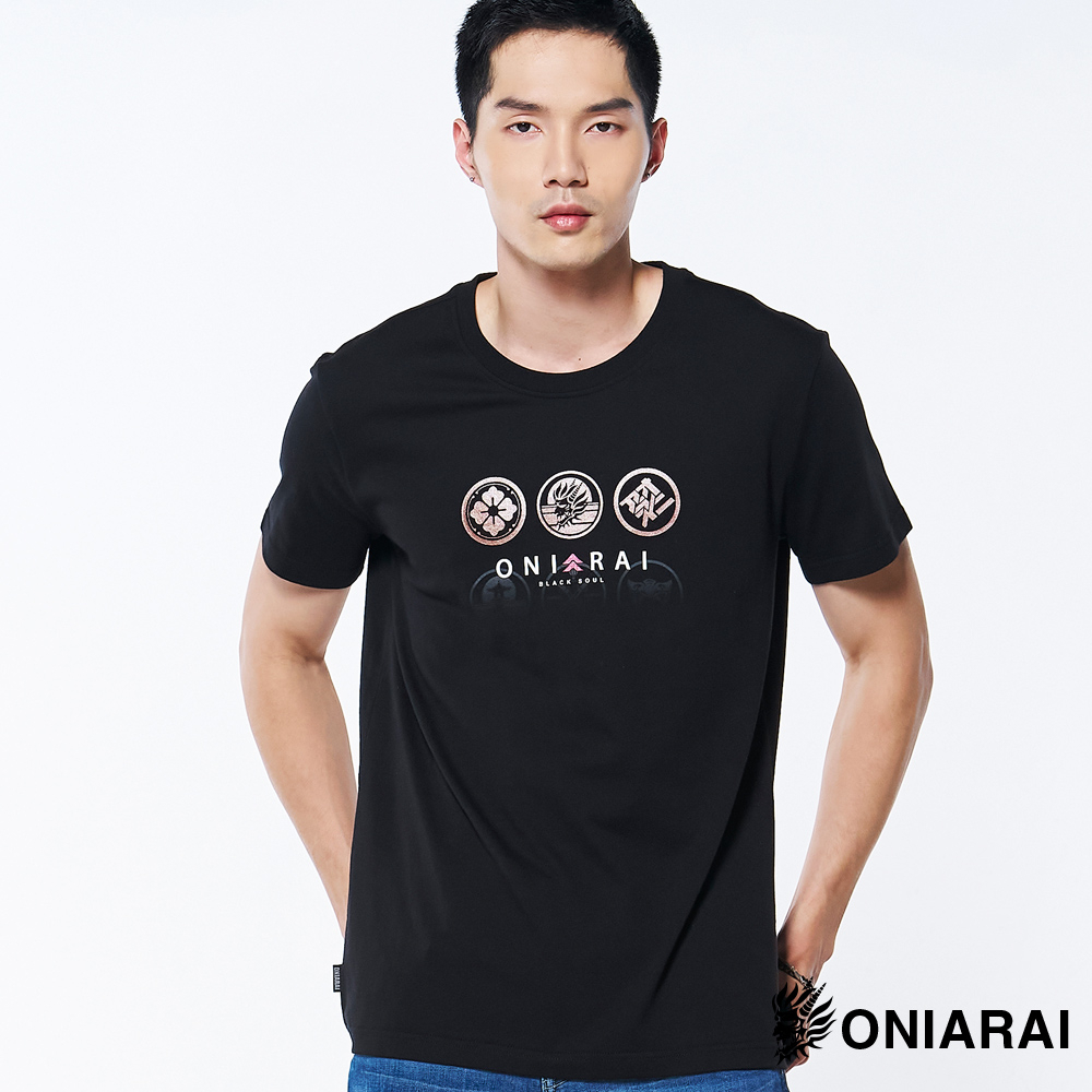 BLUE WAY 鬼洗 ONIARAI -男款 大和魂家紋LOGO短TEE(黑) | 蝦皮購物