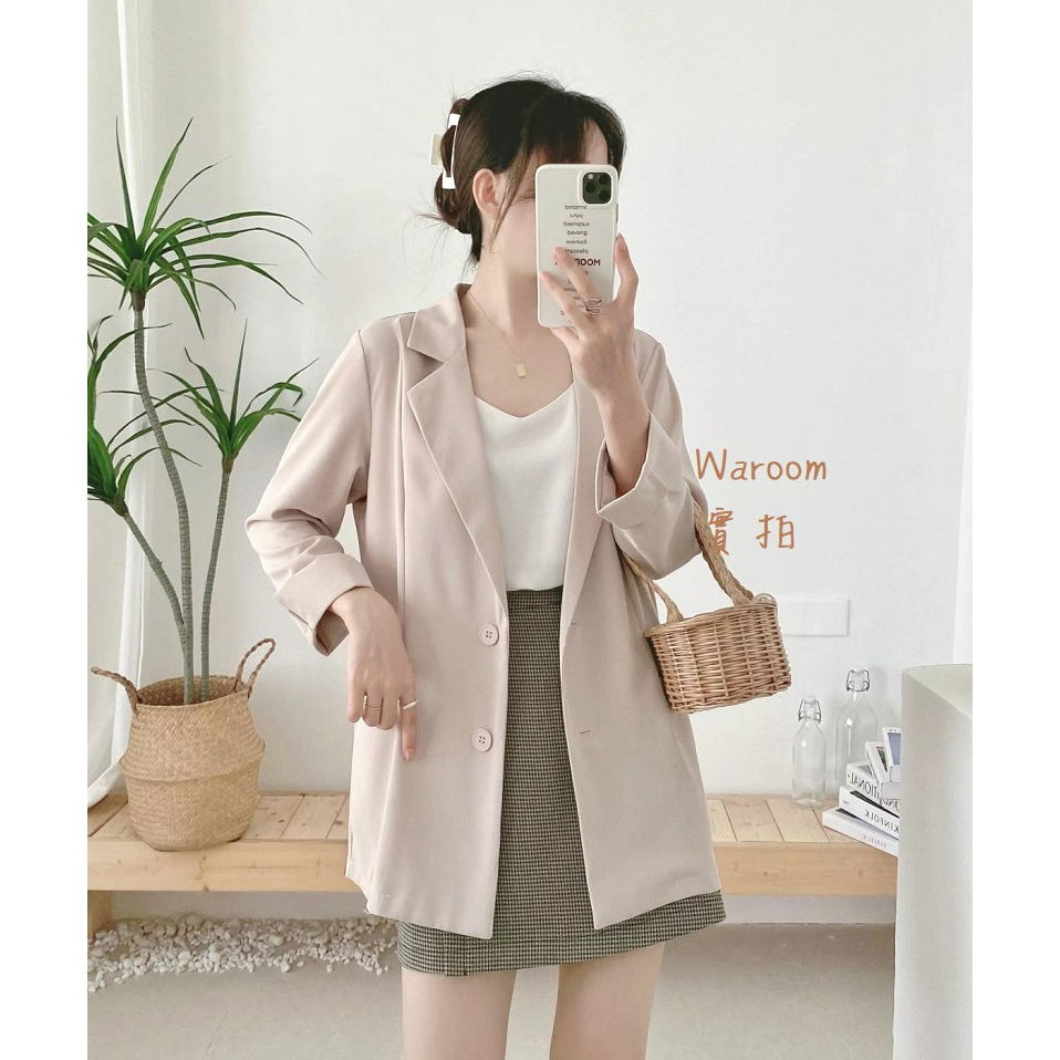 Waroom|月銷破百五星好評 訂製款 四季可穿反摺袖西裝外套|氣質休閒|修身小個子西服|九分袖西裝外套|OL 9980 | 蝦皮購物