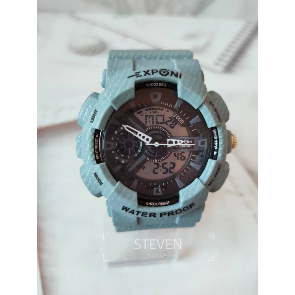 愛普利Exponi watch大錶面電子錶 迷彩 雙時間顯示 防水錶 運動錶 碼錶 學生錶 當兵必備 男錶女錶 jam | 蝦皮購物