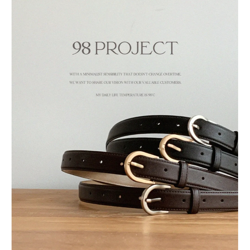 棕金色/黑金色款～～現貨！韓國網拍98doci made品牌自製款－經典復古橢圓扣環皮帶 | 蝦皮購物