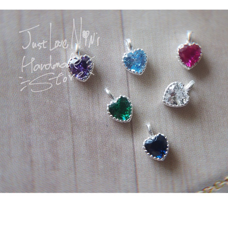 J.L.N.S925純銀 多款顏色迷你心形小吊墜 | 蝦皮購物