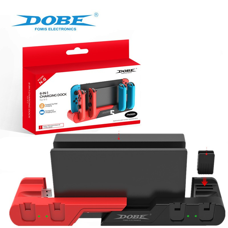 NS Switch OLED DOBE Joy-Con 6合1 主機 手把 多功能 充電器 充電座 手把 座充 | 蝦皮購物