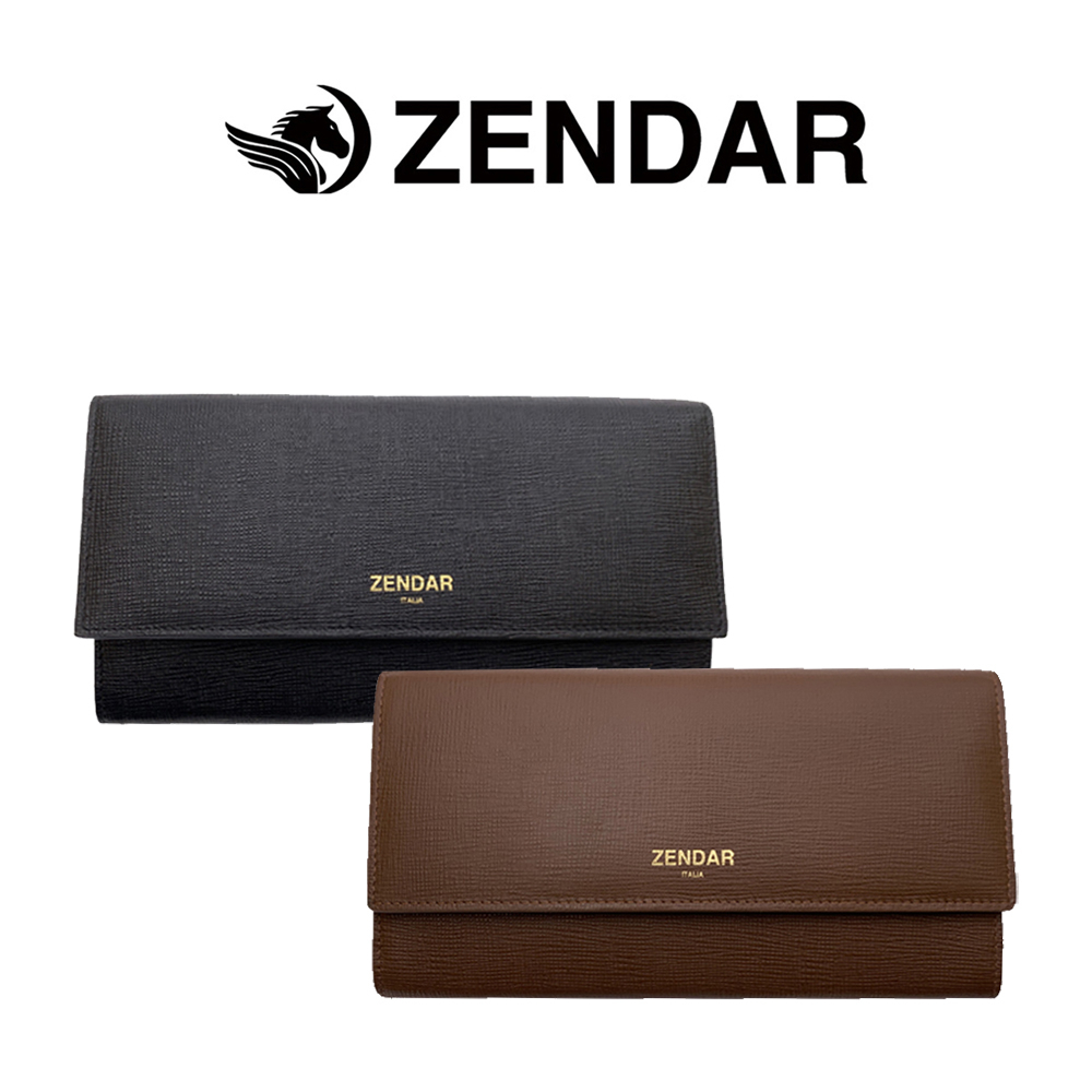 ZENDAR 頂級 小牛皮 十字紋米蘭系列 翻蓋長夾 限量1折 全新 專櫃 展示品(附禮盒包裝 品牌提袋) | 蝦皮購物