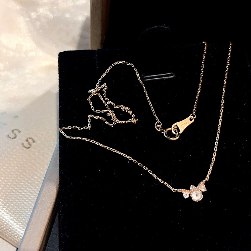 日本專櫃品牌Nojess輕珠寶10K黄K金古典小巧宮廷風托帕石一體墜鍊項鍊細緻鏈閃亮輕奢侈頸鏈氣質雅緻鎖骨鏈 k金項鍊 | 蝦皮購物