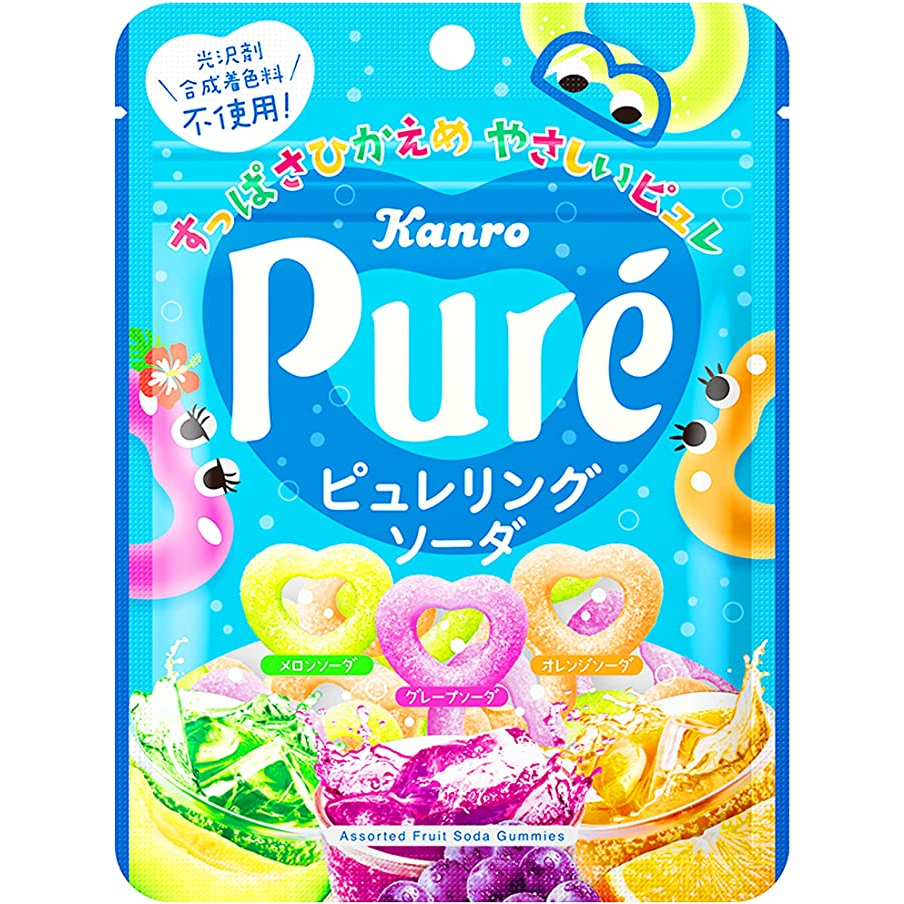 Kanro Pure Ring Soda 軟糖 汽水 56g x 6 袋 日本零食 日本直郵 | 蝦皮購物