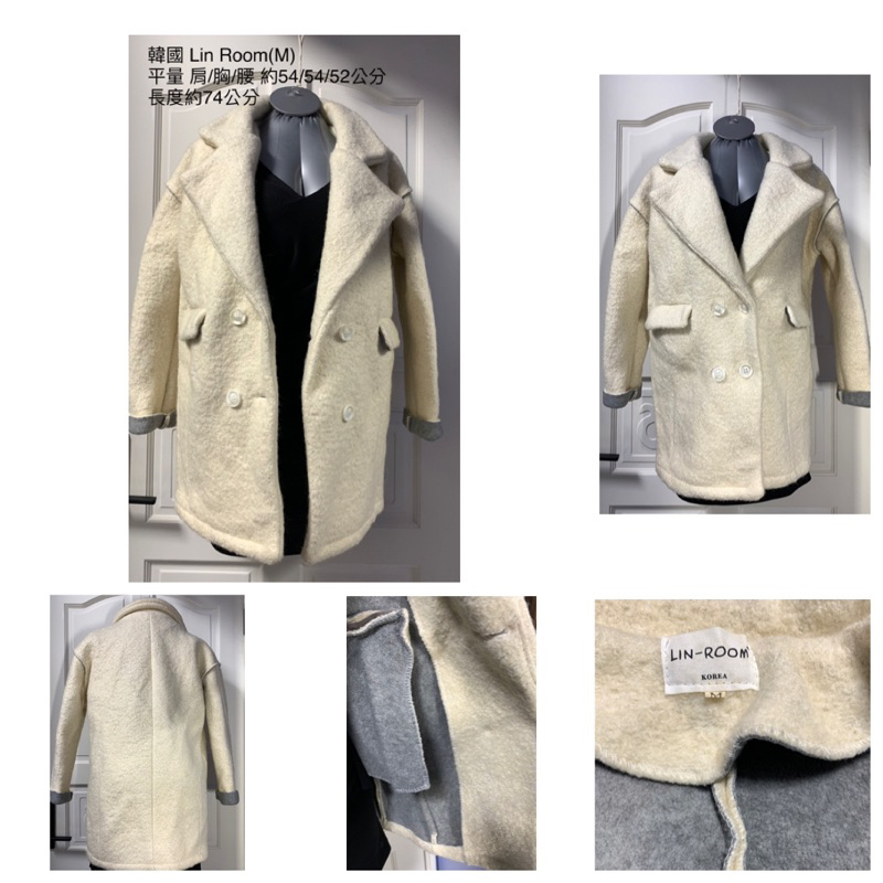韓國 Lin Room 白色厚磅毛料外套(M) [二手衣 清衣櫃 斷捨離] | 蝦皮購物