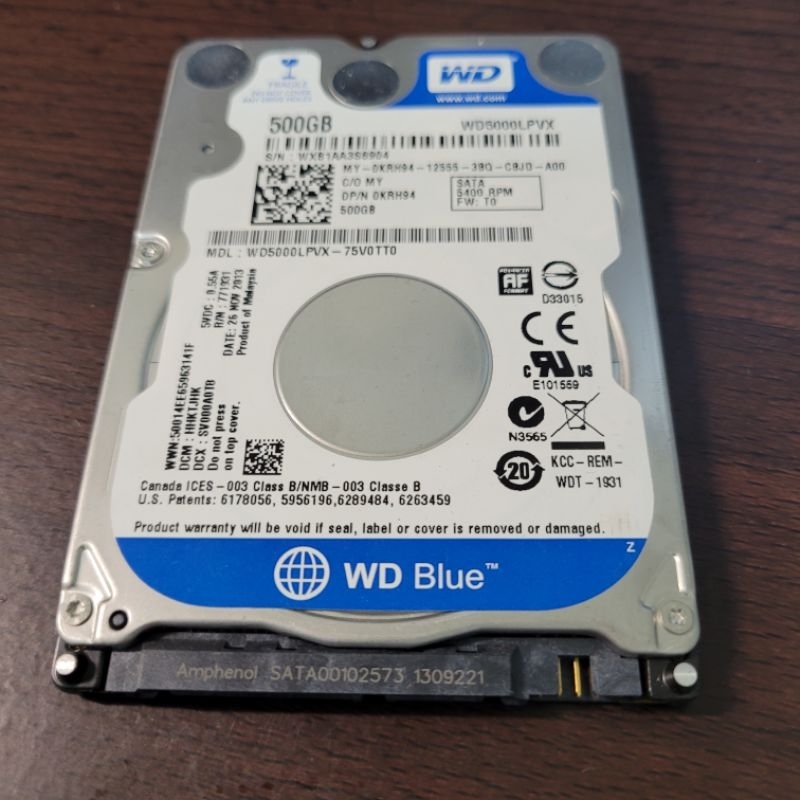 WD 500GB WD5000LPVX 2.5" SATA3筆記型電腦硬碟 超薄 7MM | 蝦皮購物