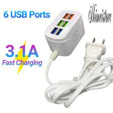 【現貨秒出】6孔高效USB充電座 手機6USB排充電器 USB充電插座適用於蘋果安卓通用 | 蝦皮購物