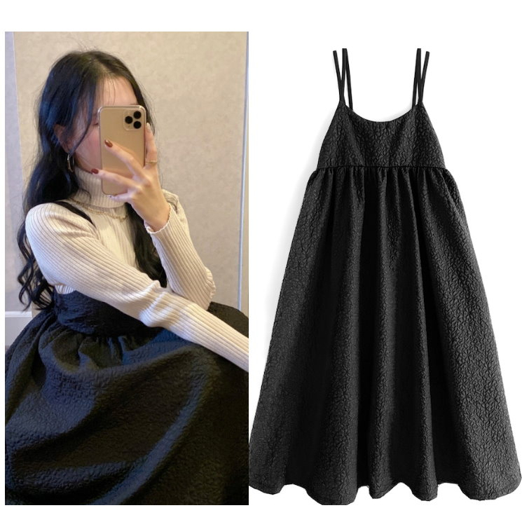 【WildLady】 特 日本日系時髦百搭氣質顯瘦長裙 連身裙 紋理面料吊帶裙GRL | 蝦皮購物