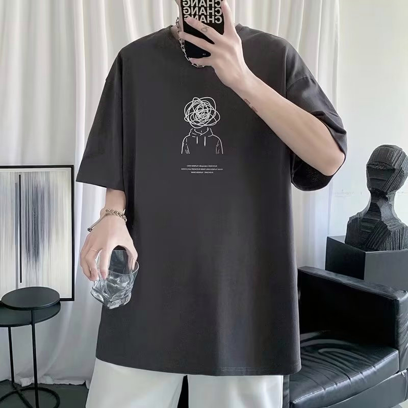 『癮品流行』 五分短袖 圓領寬鬆上衣 大尺碼M-8XLT恤 百搭潮流T恤 五分袖 夏季薄款上衣 | 蝦皮購物