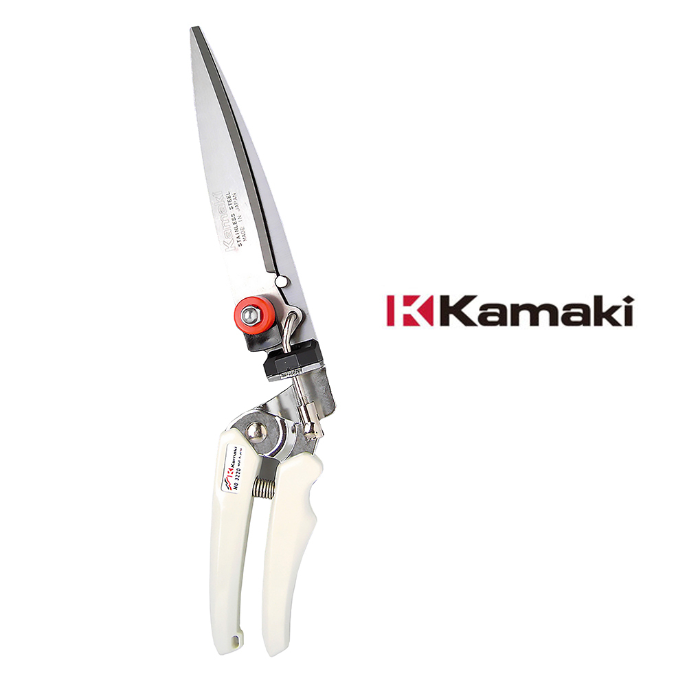 日本 KAMAKI 卡瑪 白鐵高碳鋼迴轉式草皮剪/芝生鋏/不鏽鋼草皮剪/園藝剪刀/三段式/日本製 NO.L-3220-S | 蝦皮購物