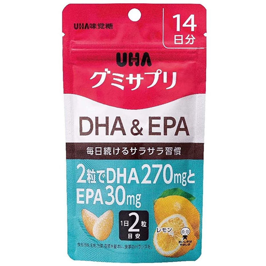 UHA 味覺糖 軟糖補充劑 DHA & EPA 檸檬味 14天 日本直郵 | 蝦皮購物