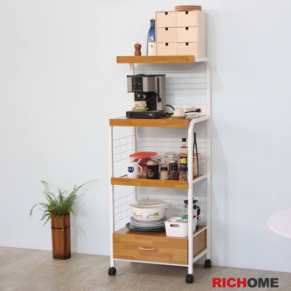 RICHOME 福利品 SH-534 日式真好用廚房 電器架 廚房櫃 餐櫃 電器櫃 微波爐架 收納櫃 玄關櫃 | 蝦皮購物