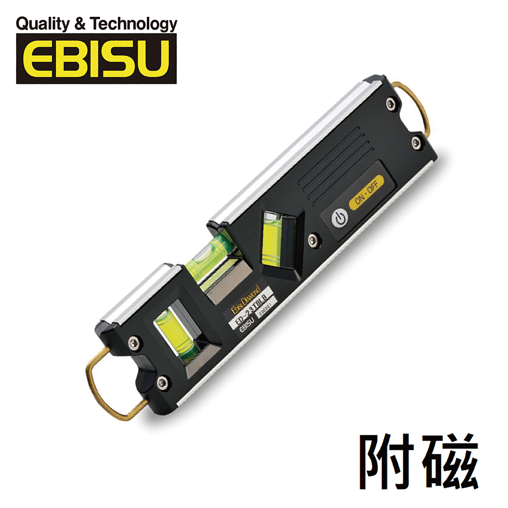 【Ebisu Diamond】Pro-Mini系列 - 雙掛勾強磁性LED水平尺-3泡式 ED-23TBLB-235MM | 蝦皮購物