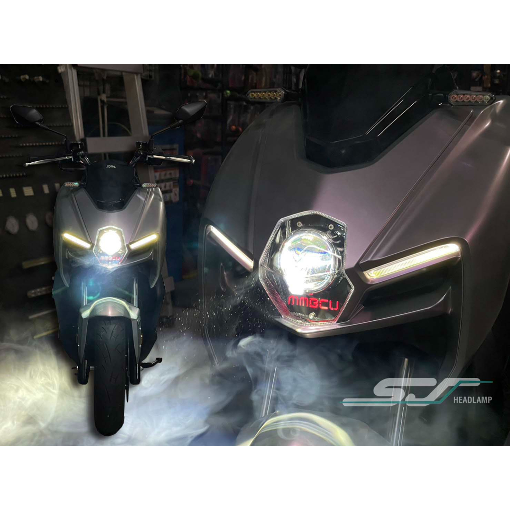 SYM 三陽 曼巴 MMBCU 原廠燈具加裝LED進階魚眼 魚眼大燈 MMBCU發光字樣 透鏡大燈 | 蝦皮購物