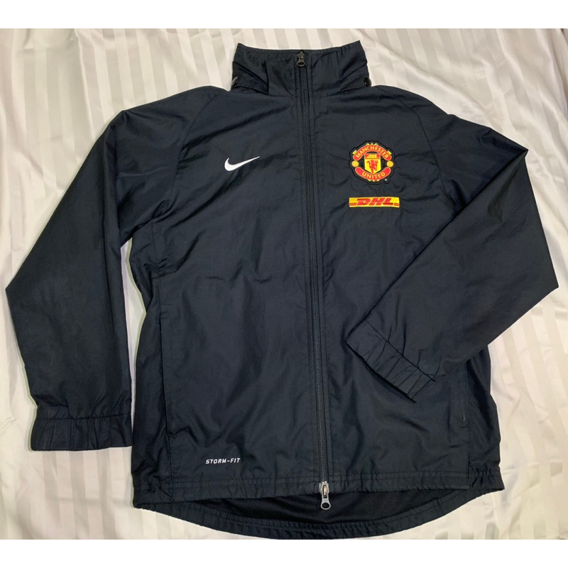 Nike storm fit 曼聯足球 DHL 聯名款 Manchester United 黑色風衣外套 尺寸M | 蝦皮購物