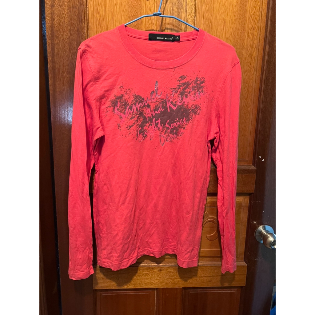二手 SAMUEL&KEVIN 男生 魅力桃 長袖 t shirt | 蝦皮購物
