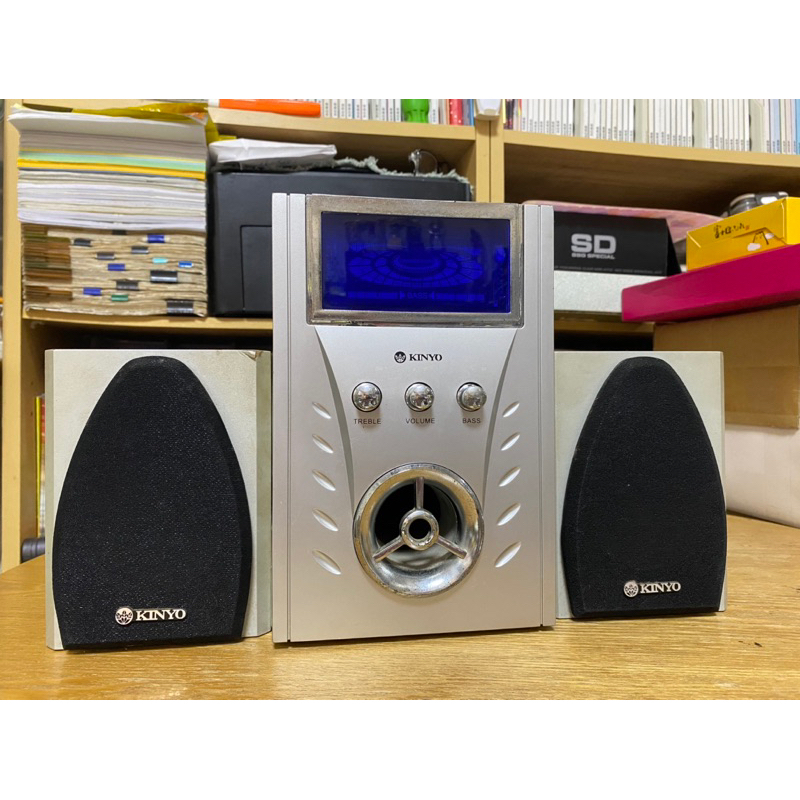 【中古品 音樂大師2.1木質擴大音箱】KINYO-型號KY-550~重低音喇叭 全音域防磁喇叭~床頭音箱/整組出售/ | 蝦皮購物