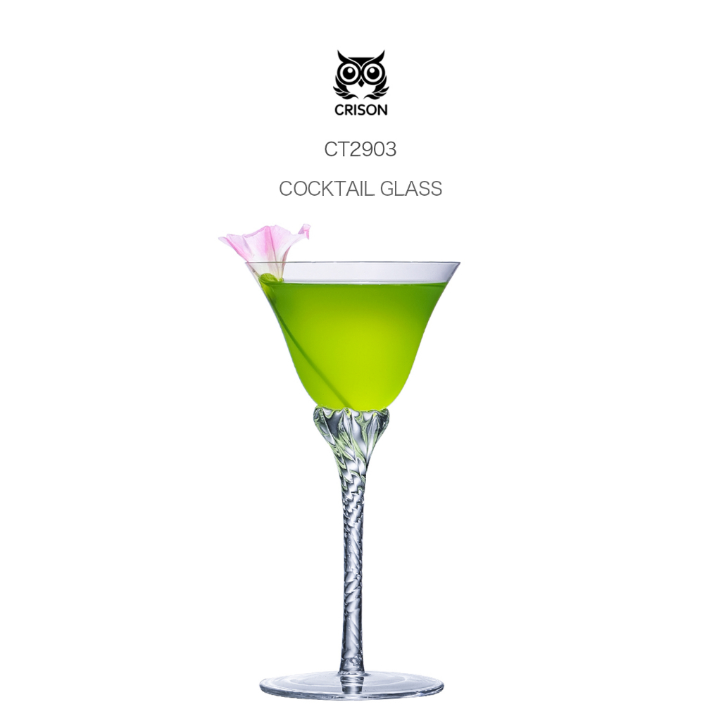 『台灣現貨』CRISON螺旋腿高腳雞尾酒杯 酒吧水晶調酒杯 古典優雅酒杯 CT2903 | 蝦皮購物