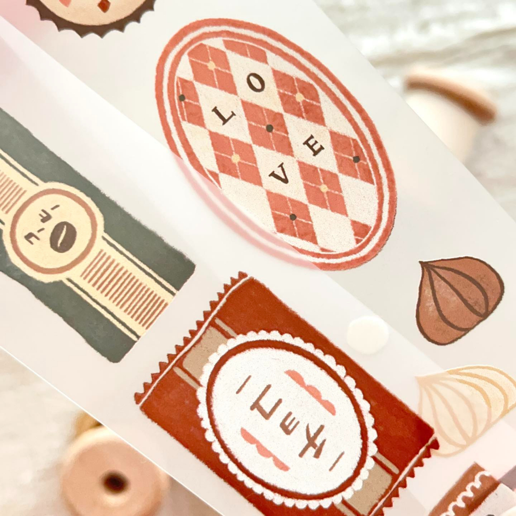 [分裝] Breezy Studio 微瘋畫室 520% Love Cocoa 霧面PET #紙膠帶 #巧克力 #情人節 | 蝦皮購物