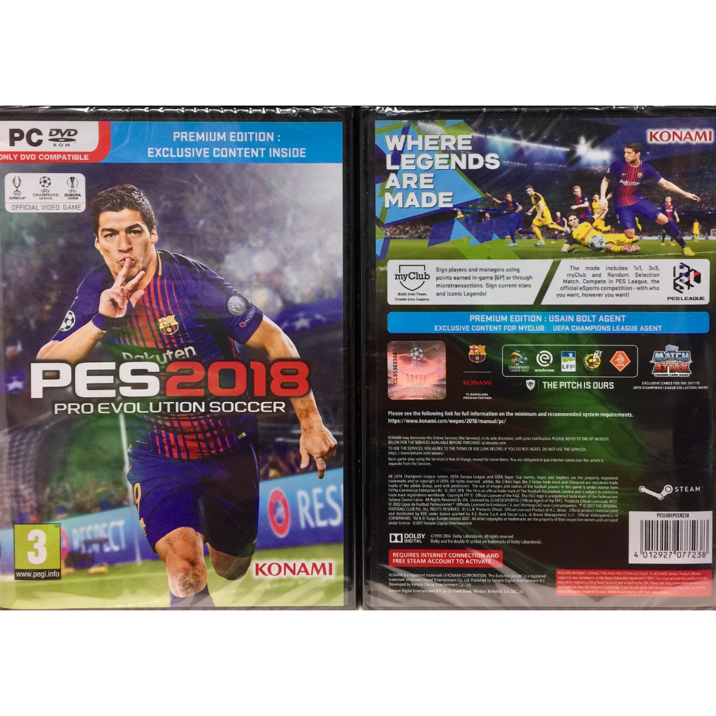 "Pc實體現貨" PES 2018 官方中文版 | 蝦皮購物