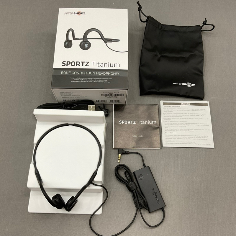 AfterShokz Sportz Titanium - 有線開放式入耳式骨傳導耳機 - 黑色 | 蝦皮購物