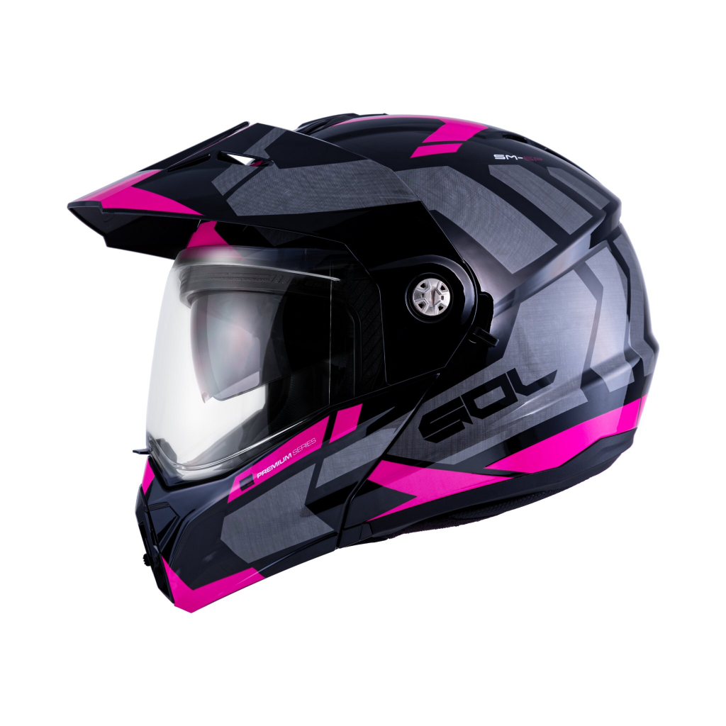 免運【SOL】SM-6P 前衛者-黑粉｜SM6P｜複合式｜全罩式｜雙層鏡｜內墨鏡｜可掀式｜可樂帽｜安全帽｜SJ騎士館 | 蝦皮購物