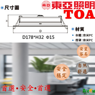 【實體店面】東亞LED Φ15 LED崁燈 LDL152-15AA 護眼 led崁燈15w 吸頂燈 led 崁孔 崁燈 | 蝦皮購物