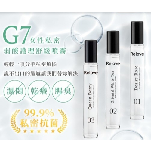 Relove－G7弱酸私密處護理噴霧15ml 原廠經銷商 私密處護理 悶養困擾 清爽乾燥 | 蝦皮購物