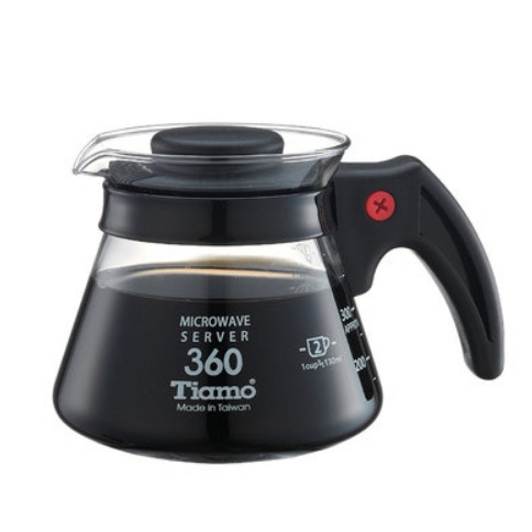 【Tiamo】台製耐熱玻璃咖啡壺 黑色 塑膠把手玻璃壺 咖啡壺 360cc/600cc/800cc 《享盈餐具》 | 蝦皮購物