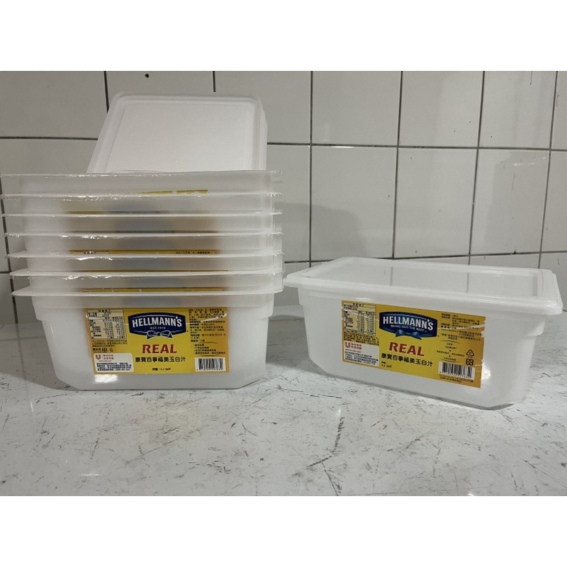 HELLMANN'S 康寶美玉白汁 美乃滋 3.5kg 收納盒 置物盒 含蓋子 白色 塑膠盒 | 蝦皮購物