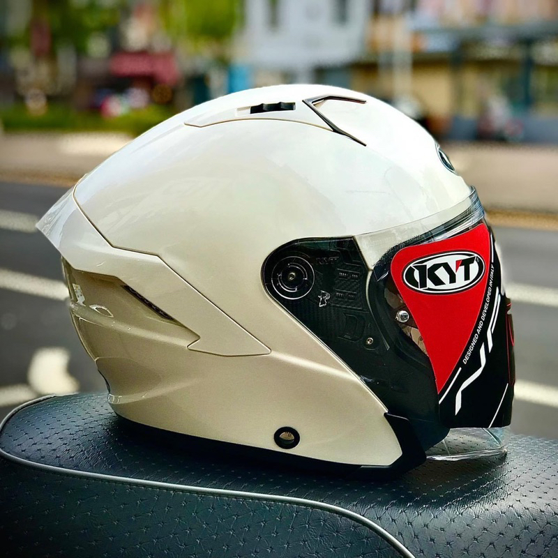 KYT NFJ 珍珠白 素色 雙鏡片 大小帽殼 可拆洗內襯 排尺扣(順傑安全帽SJ) was | 蝦皮購物