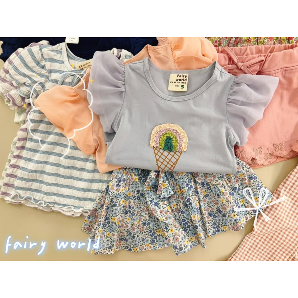 台灣現貨【233044】Fairy World春夏32145 紗袖冰淇淋短袖 5~17 | 蝦皮購物