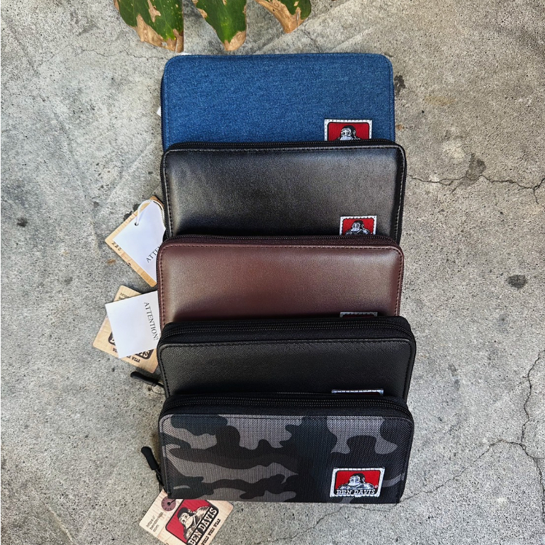 {XENO} 全新正品 BEN DAVIS Long Wallet 錢包 包 皮夾 布面 長夾 拉鍊包 拉鍊 | 蝦皮購物