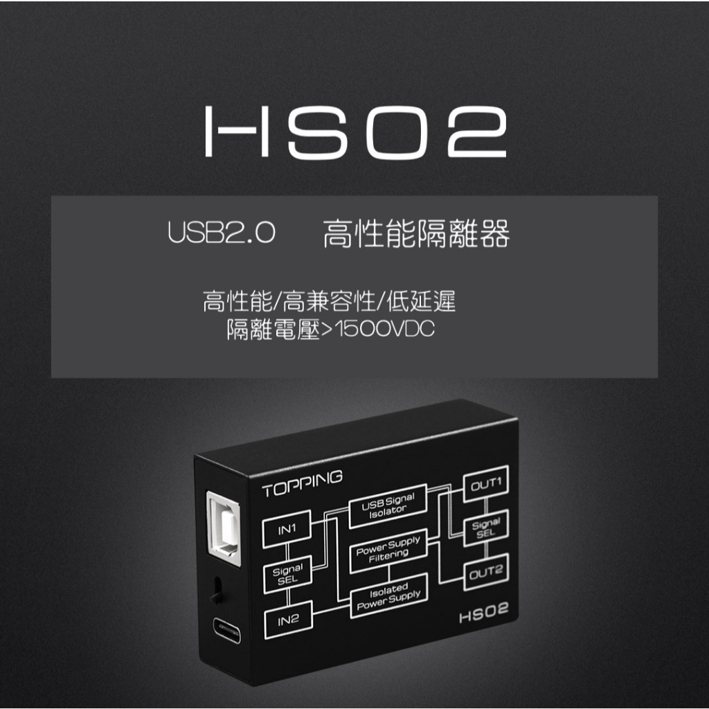 *缺貨勿下單* 聊聊可議 拓品 HS02 Topping HS02 USB2.0 隔離器 濾波器 電源 降低噪聲 隔絕干 | 蝦皮購物