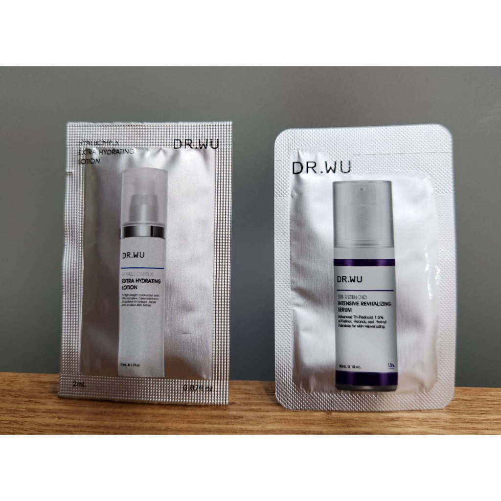 DR.WU 體驗包 超A醇煥顏緊緻精華1.5% 2ml / 玻尿酸保濕精華乳 2ml | 蝦皮購物