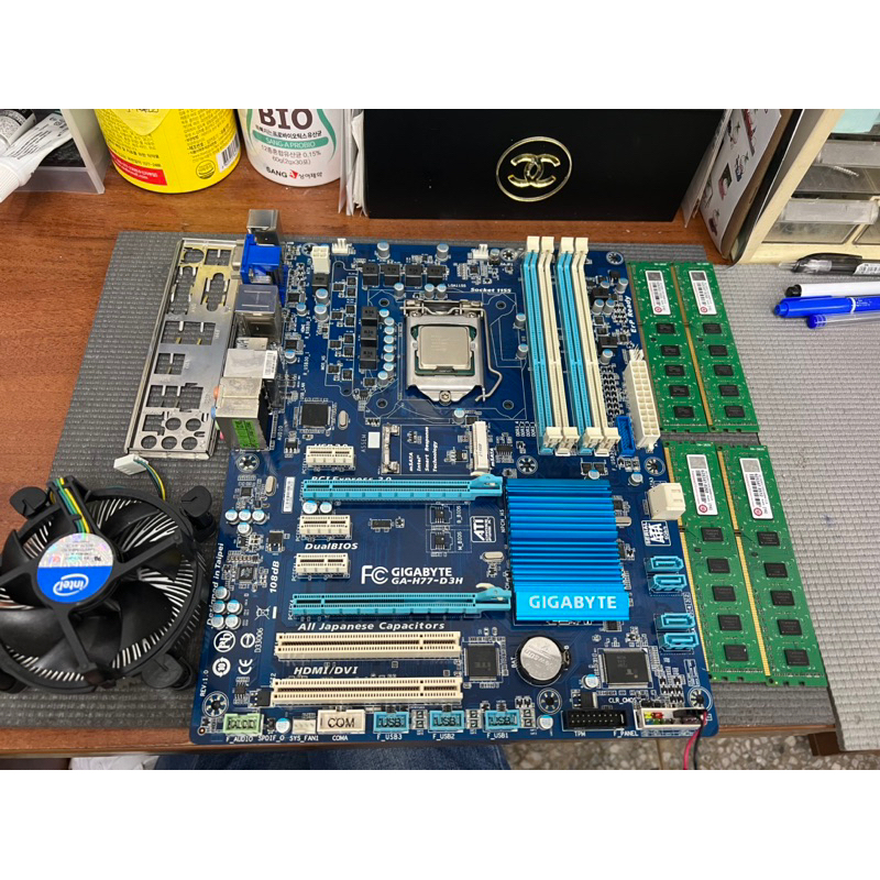 技嘉 GA-H77-D3H主機板+CPU I5 3470+DDR3 4Gx4+銅扇+擋板 1155腳位 | 蝦皮購物
