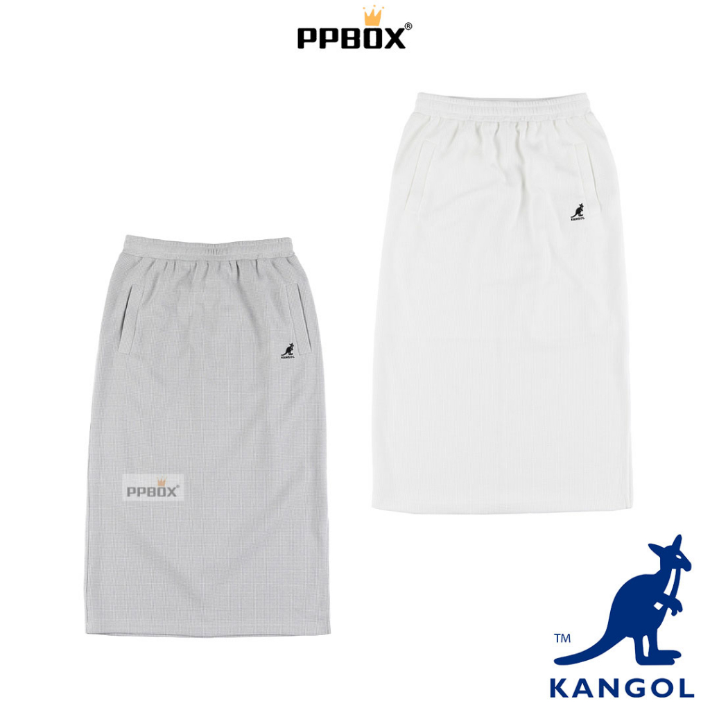 KANGOL 袋鼠 華夫格開叉 長裙【63221570】裙子 春夏 套裝 鬆緊 修身 PPBOX | 蝦皮購物