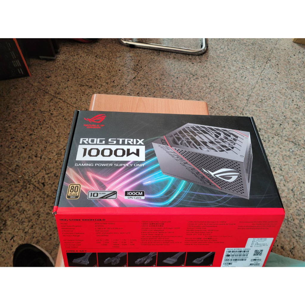ASUS華碩ROG STRIX 1000G 1000W 白金牌電源供應器 全模組 PSU 原廠保固內 二手的 | 蝦皮購物
