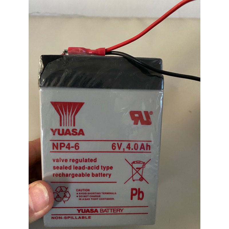 YUASA 6V NP4-6 兒童電動車電池 原價280僅充過電未使用過 | 蝦皮購物