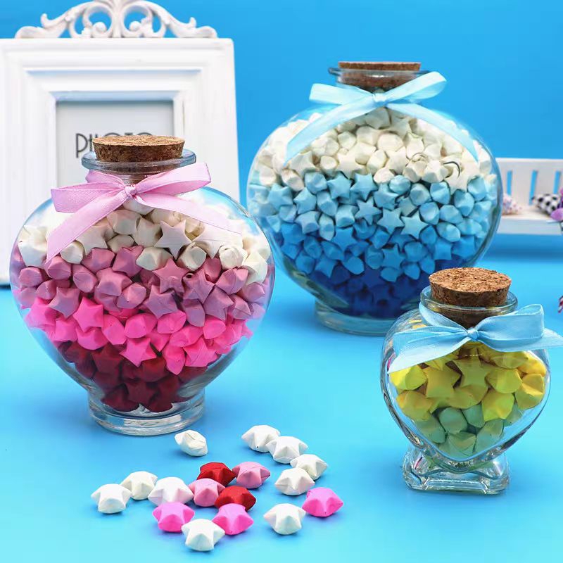 【現貨】大愛心 大桃心 愛心 星星瓶 玻璃瓶 DIY許願瓶 漂流瓶 幸運瓶 星空瓶 星砂瓶 | 蝦皮購物