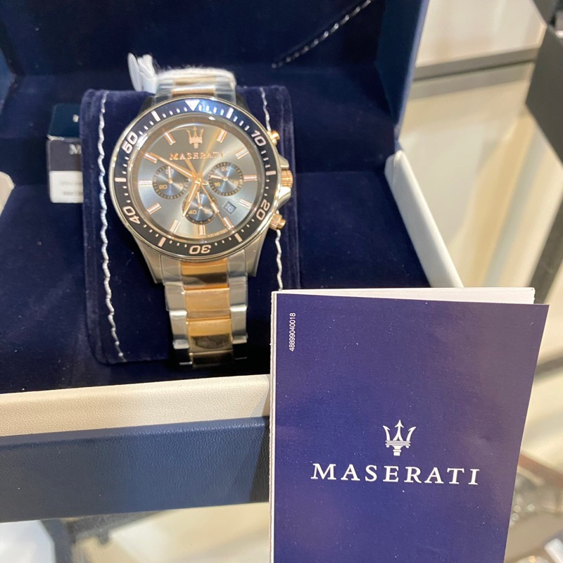 現貨 MASERATI TIME瑪莎拉蒂 SFIDA 三眼玫瑰金計時腕錶R8873640002 | 蝦皮購物