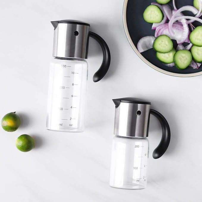[TFD] VKCHEF 不鏽鋼耐熱玻璃醬油瓶 油瓶 醋瓶200ML 300ML 單手使用 液體調味料罐 喬遷禮 入厝禮 | 蝦皮購物