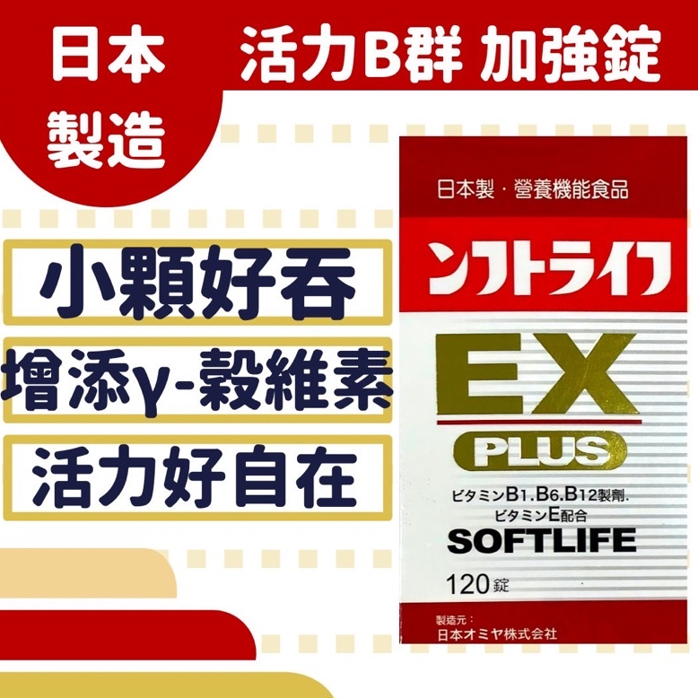 【現貨】 日本活力B群 EX PLUS加強錠120錠 維生素B群 小顆好吞 強效B群 日本原裝進口 | 蝦皮購物