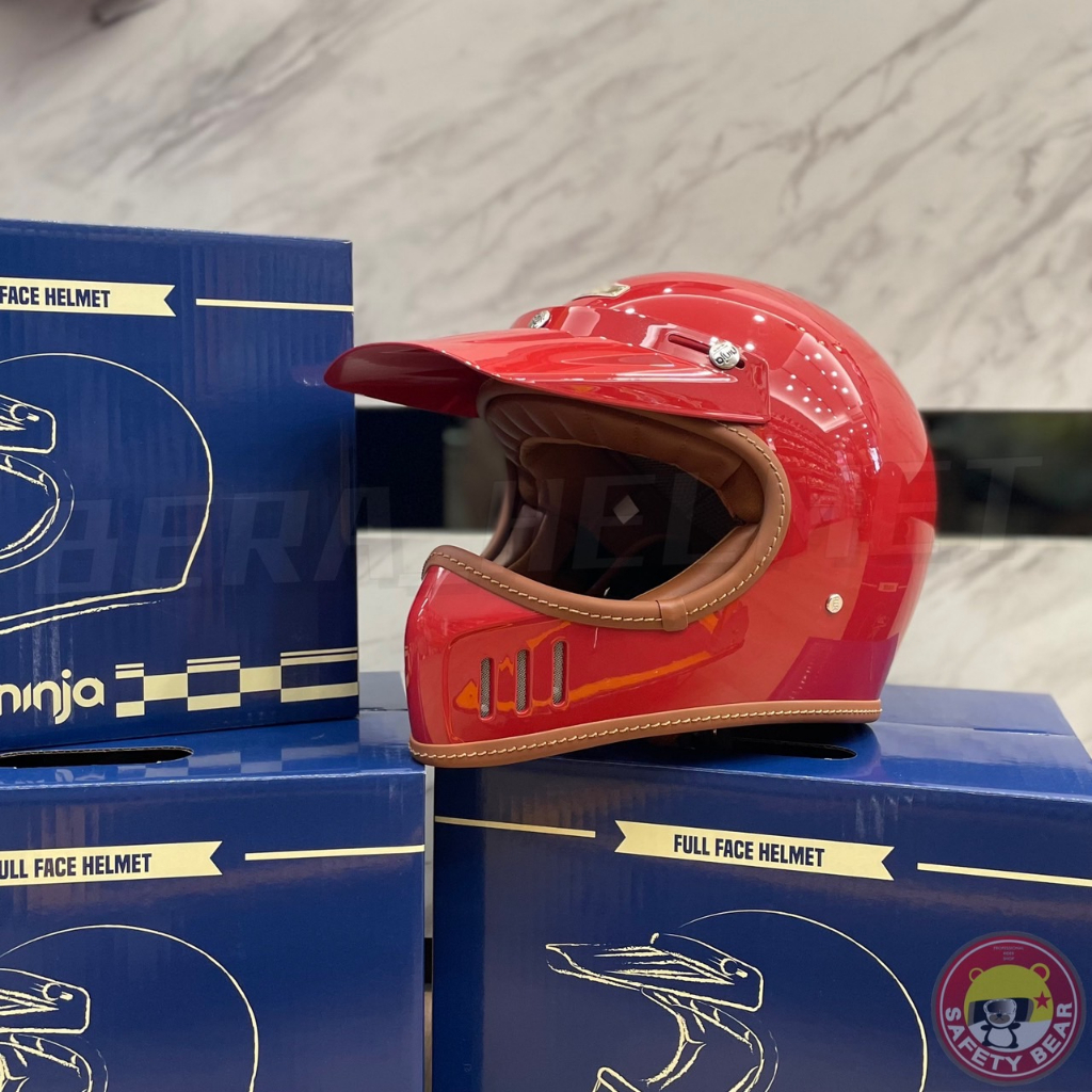 🌟台南熊安全🌟KK NINJA K-866 山車帽 勃根地酒紅 復古帽 K866 內襯可拆 全罩 風鏡 帽舌 | 蝦皮購物