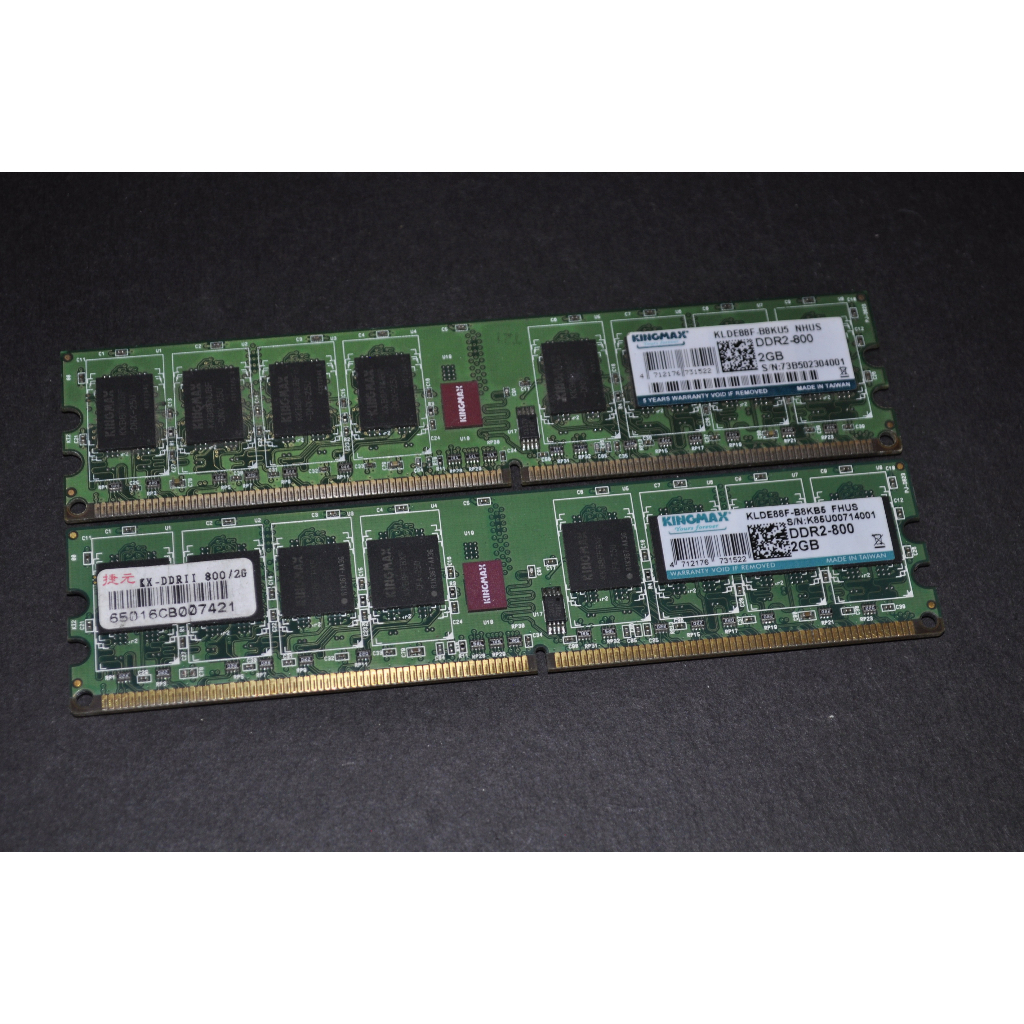 Kingmax DDR2-800 (PC2-6400) 2Gx2 KLDE88F 同廠牌 同顆粒 雙面 雙通道 | 蝦皮購物