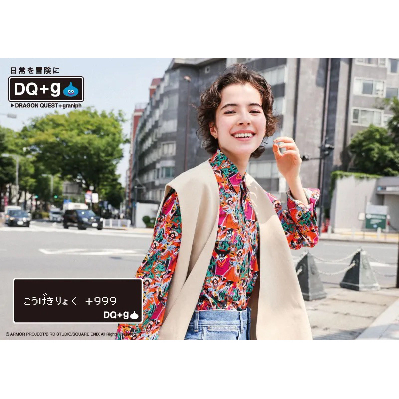 【現貨】日系 Graniph X 勇者鬥惡龍 滿版魔王刺繡印花襯衫 彩色 長袖上衣 史萊姆 ドラゴンクエスト DQ+g | 蝦皮購物